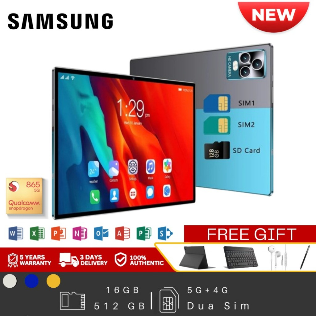 2024 5G Tablet Samsung Galaxy Tab P20 12" Tablet 16GB+512GB Learning Tablet for Online Classroom ...